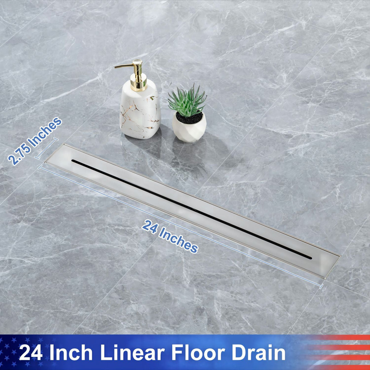 24'' W Linear Grid Shower Drain RX7006-24 – Rainlex Store
